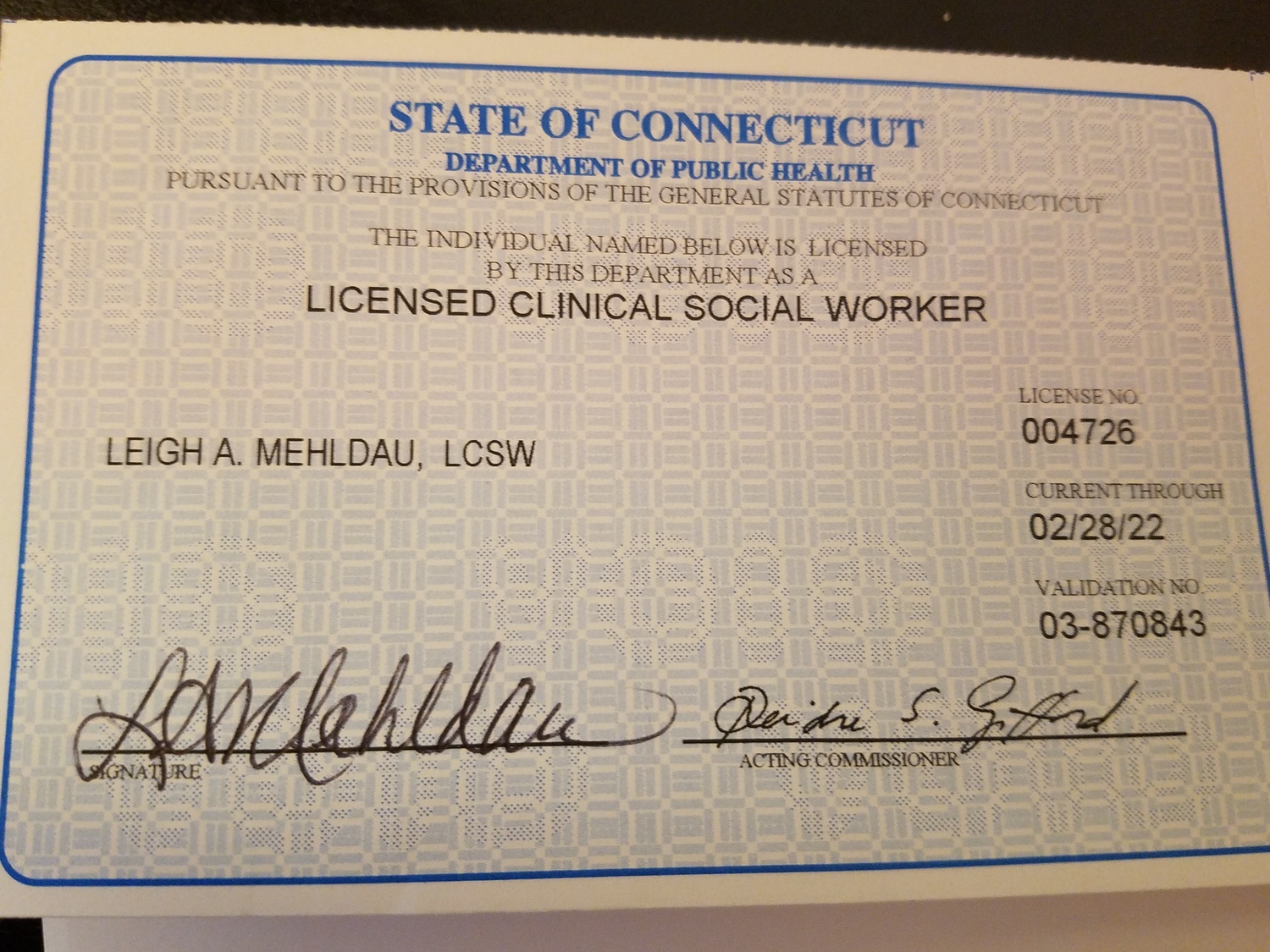 Leigh Anne Mehldau, LCSW, Clinical Social Work/Therapist, Glastonbury ...