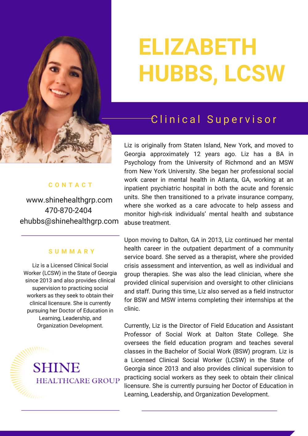 Shine Healthcare Group, Clinical Social Work/Therapist, Atlanta, GA ...