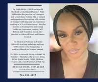 Dr. Leigh Hicks, PhD, LCSWA, Clinical Social Work/Therapist, Matthews ...