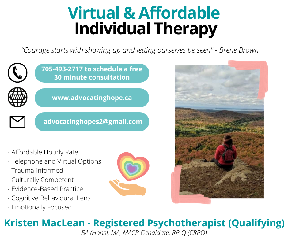 Kristen MacLean With Advocating Hope, Registered Psychotherapist ...